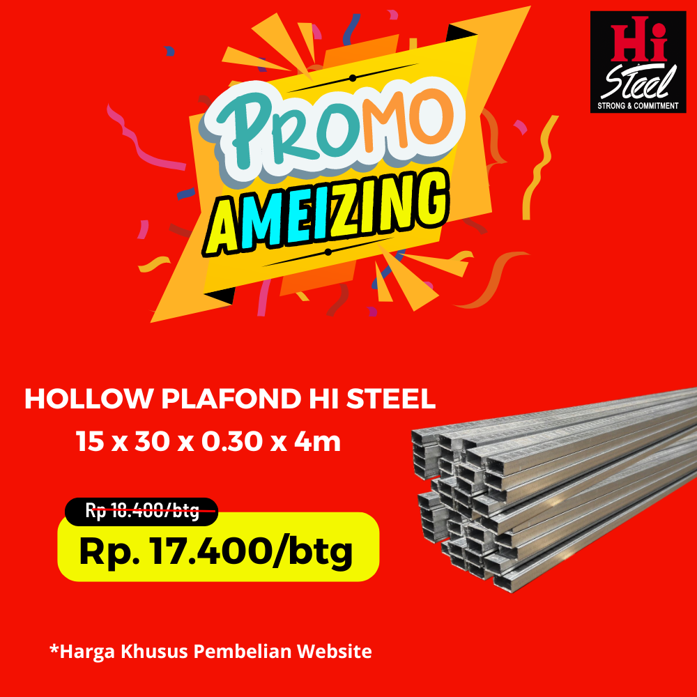 Hollow Plafon / Hollow Gypsum Hi Steel 15 X 30 X 0.30mm - Hi Steel